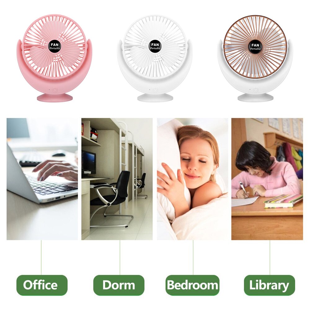 Mini ventilator USB, 3 viteze, Alb - eMAG.ro