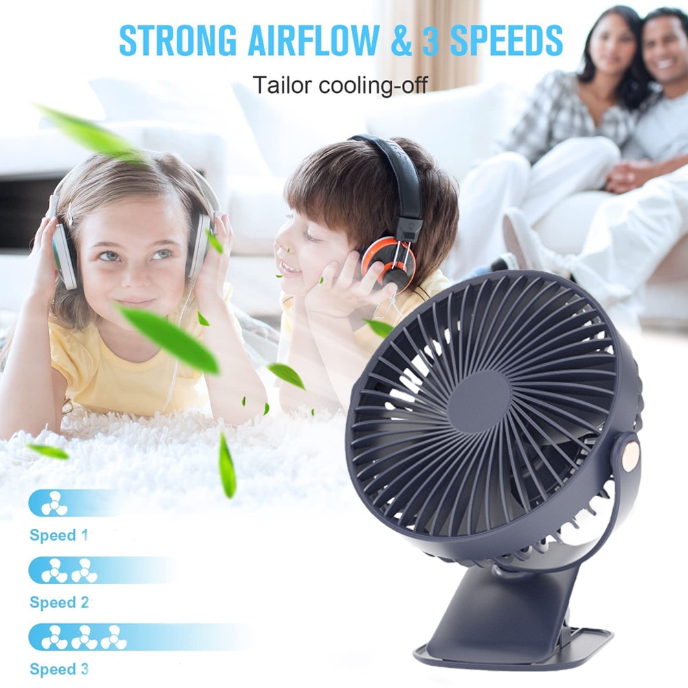 Ventilator mic, Plastic, Albastru - eMAG.ro