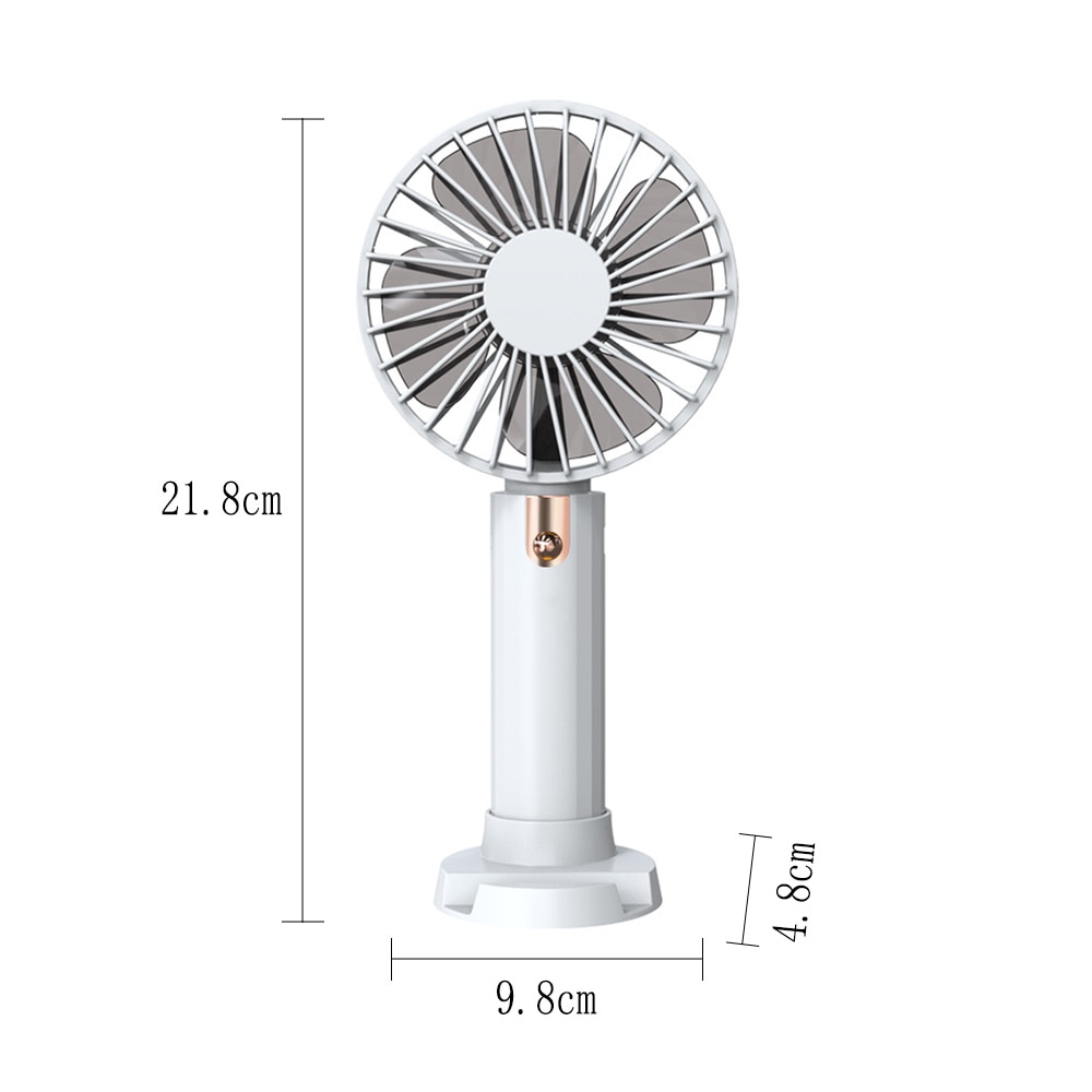 Mini ventilator cu baterie reincarcabila, 3 viteze, Alb - eMAG.ro