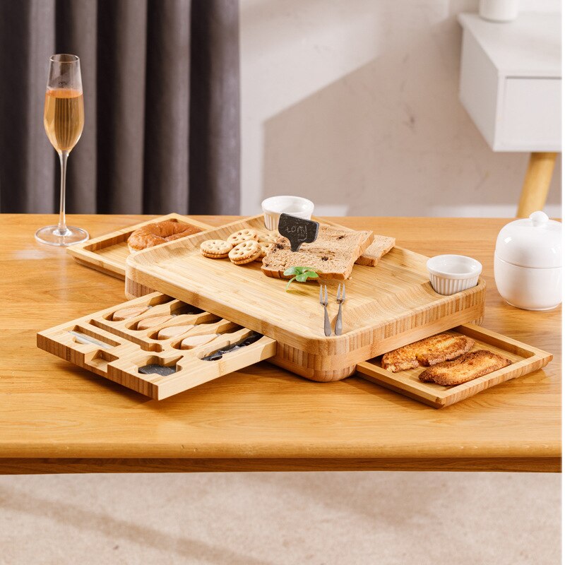 Set pentru servire aperitive si branzeturi, 20 piese, cu platou din ...
