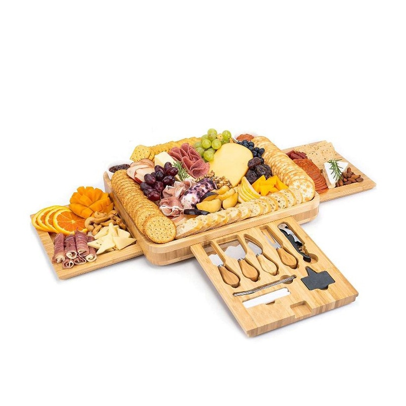 Set pentru servire aperitive si branzeturi, 20 piese, cu platou din ...