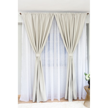 Set Harnicuta 2 Draperii din In White Latte 2x250x265cm cu Rejansa ...