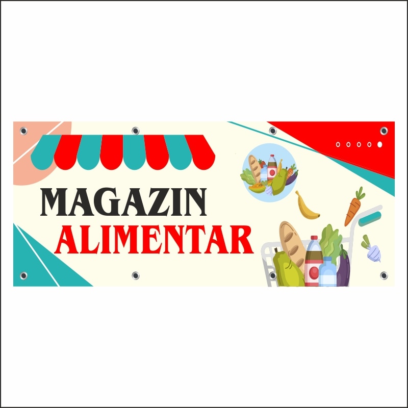 Banner MEDIA, "Magazin alimentar" model 2, 150 x 60 cm - eMAG.ro