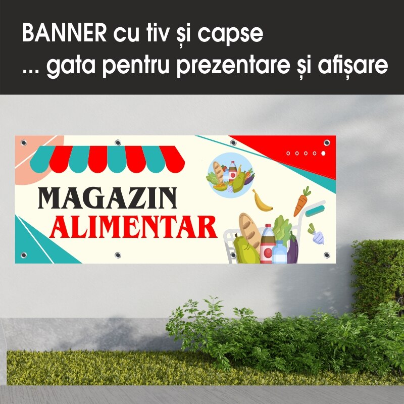Banner MEDIA, "Magazin alimentar" model 2, 150 x 60 cm - eMAG.ro