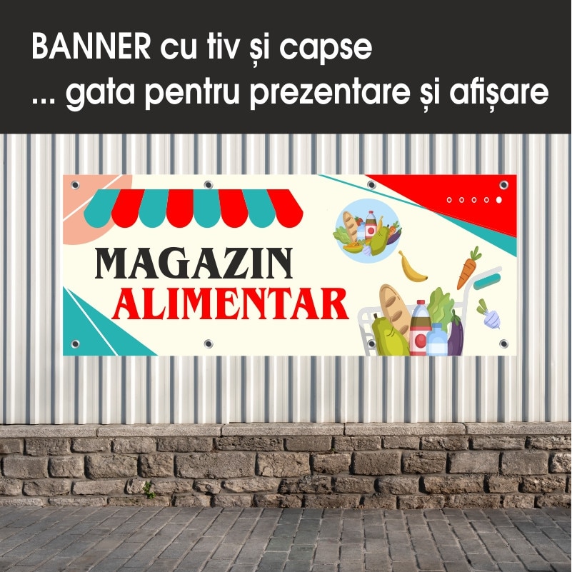 Banner MEDIA, "Magazin alimentar" model 2, 150 x 60 cm - eMAG.ro