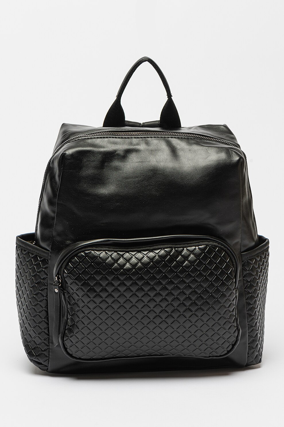 Francesca Rossi, Műbőr hátizsák több zsebbel, Fekete - eMAG.hu