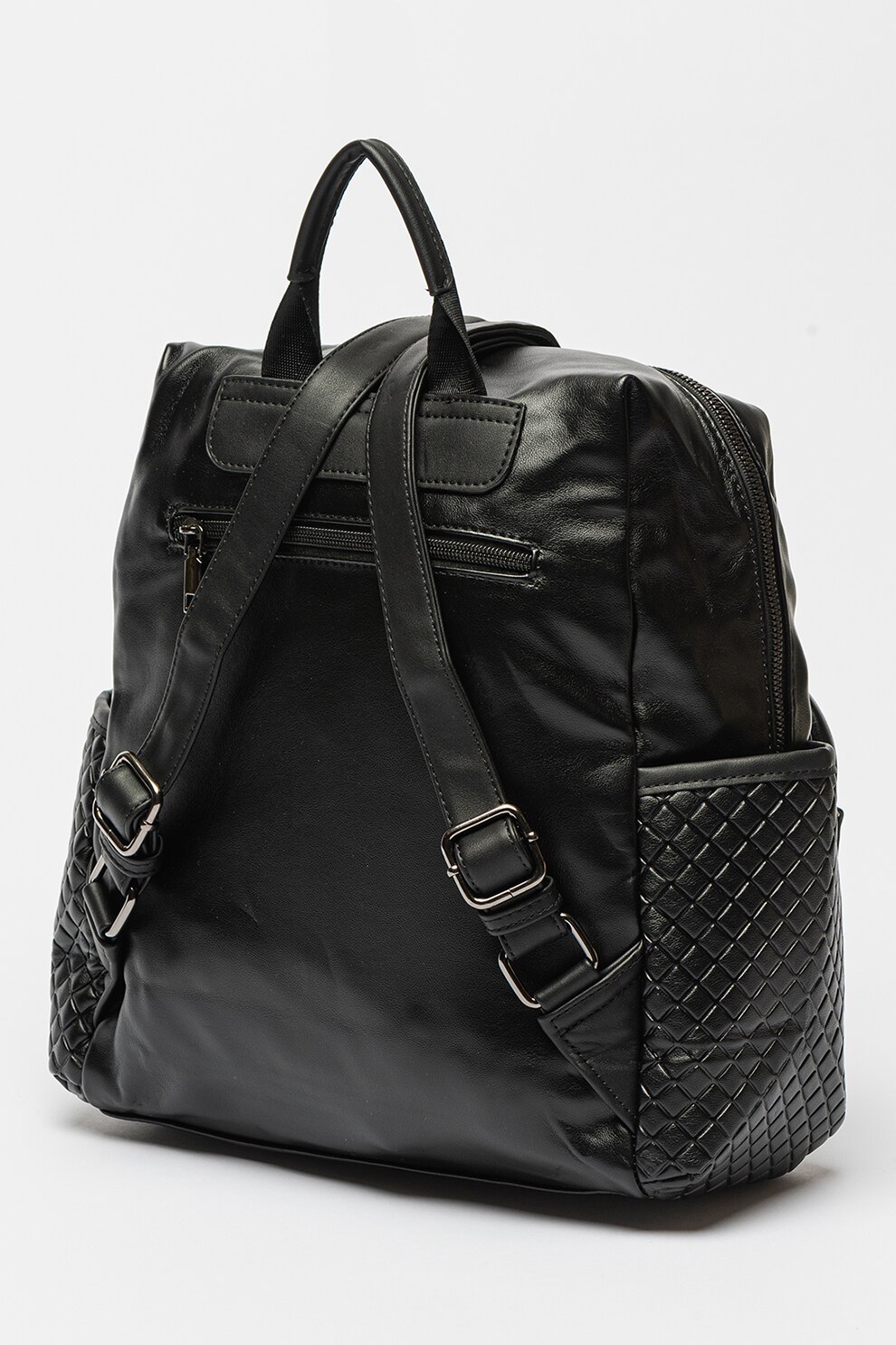 Francesca Rossi, Műbőr hátizsák több zsebbel, Fekete - eMAG.hu