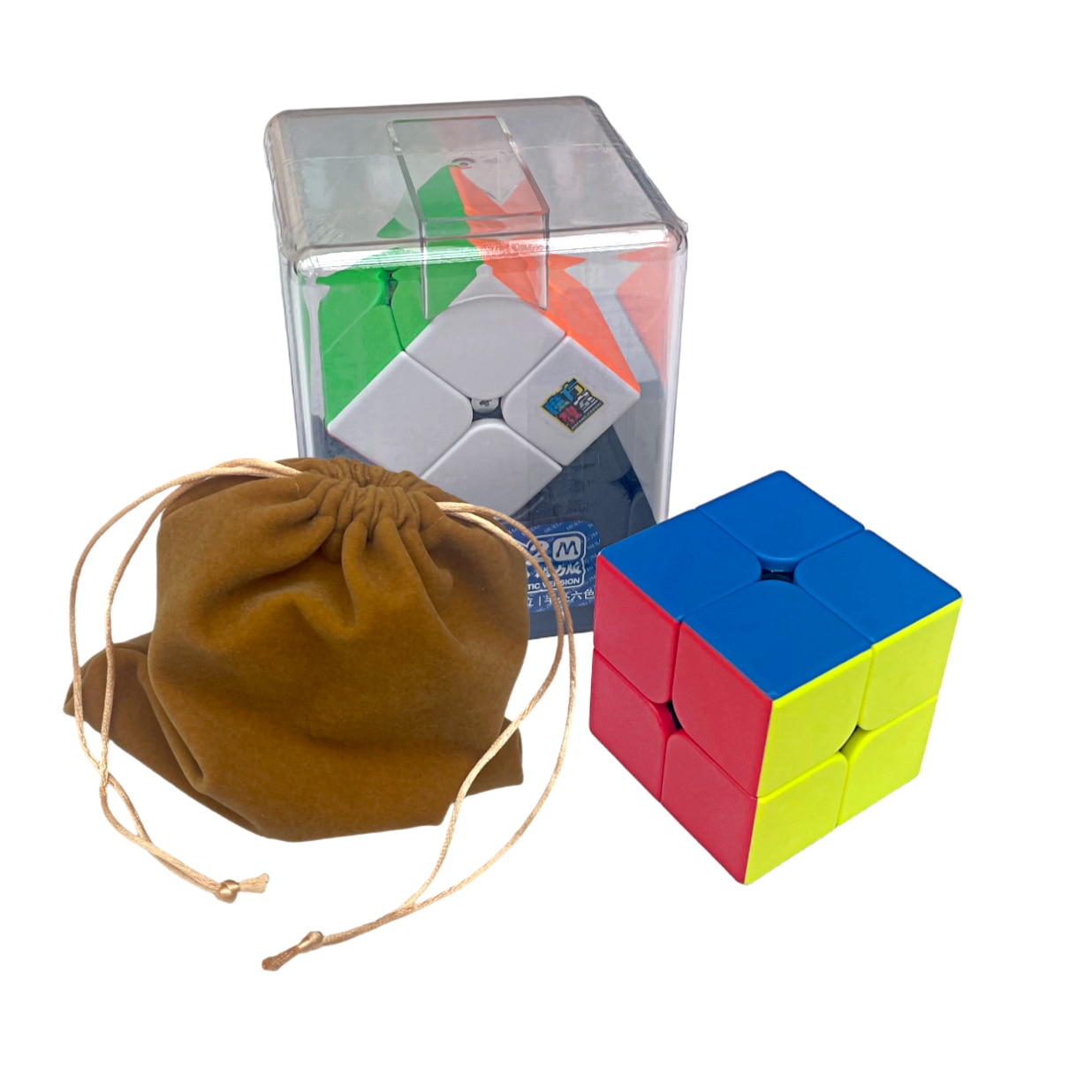 Rubik-kocka Meilong 2x2 V2M, mágneses, színes matrica nélküli ...