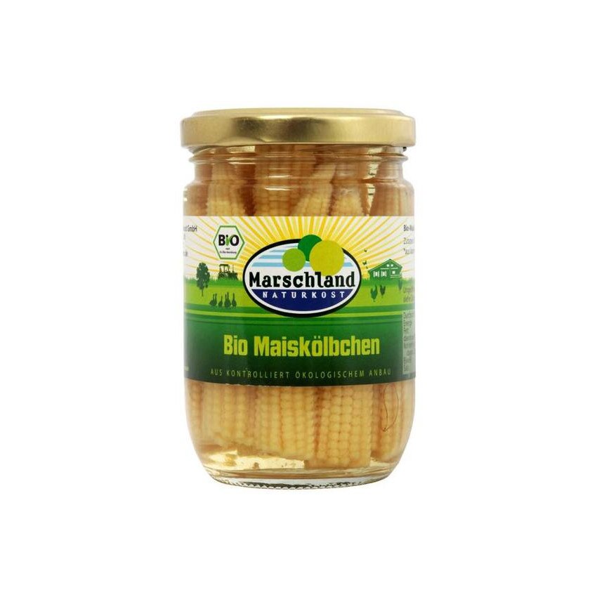 Mini Porumb in Saramura Bio 230 grame / 125 grame Marschland Naturkost ...