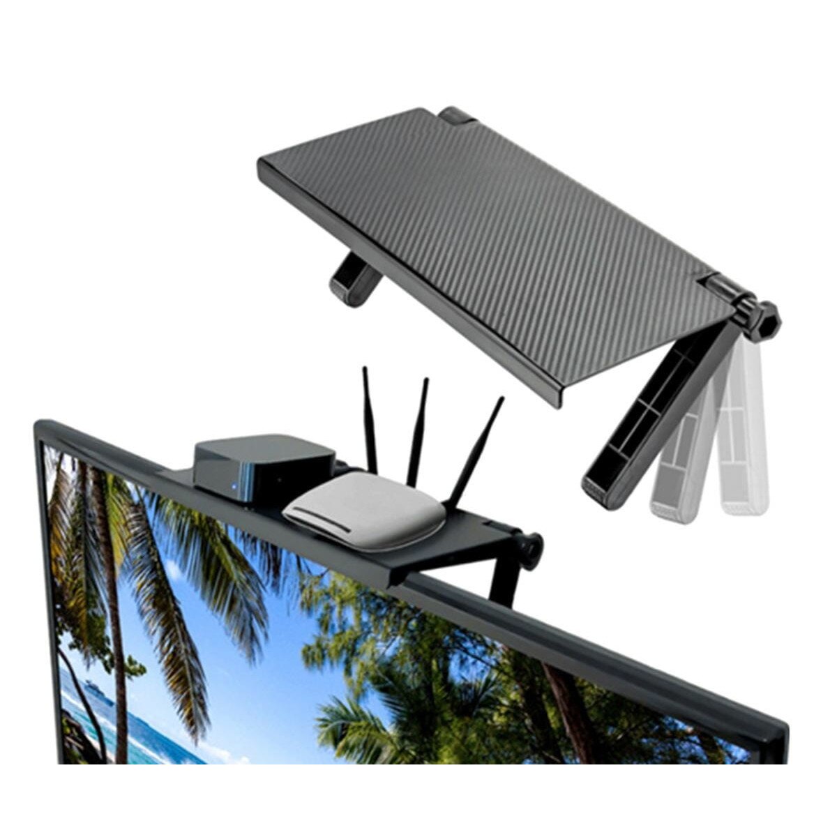 Raft reglabil pentru televizor ZakupyTV, 33x16.5x2.5cm, ABS, Negru ...