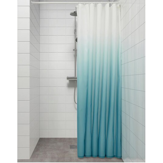 Perdea de dus, inele incluse, turcoaz, Syamag, 180x180 cm - eMAG.ro