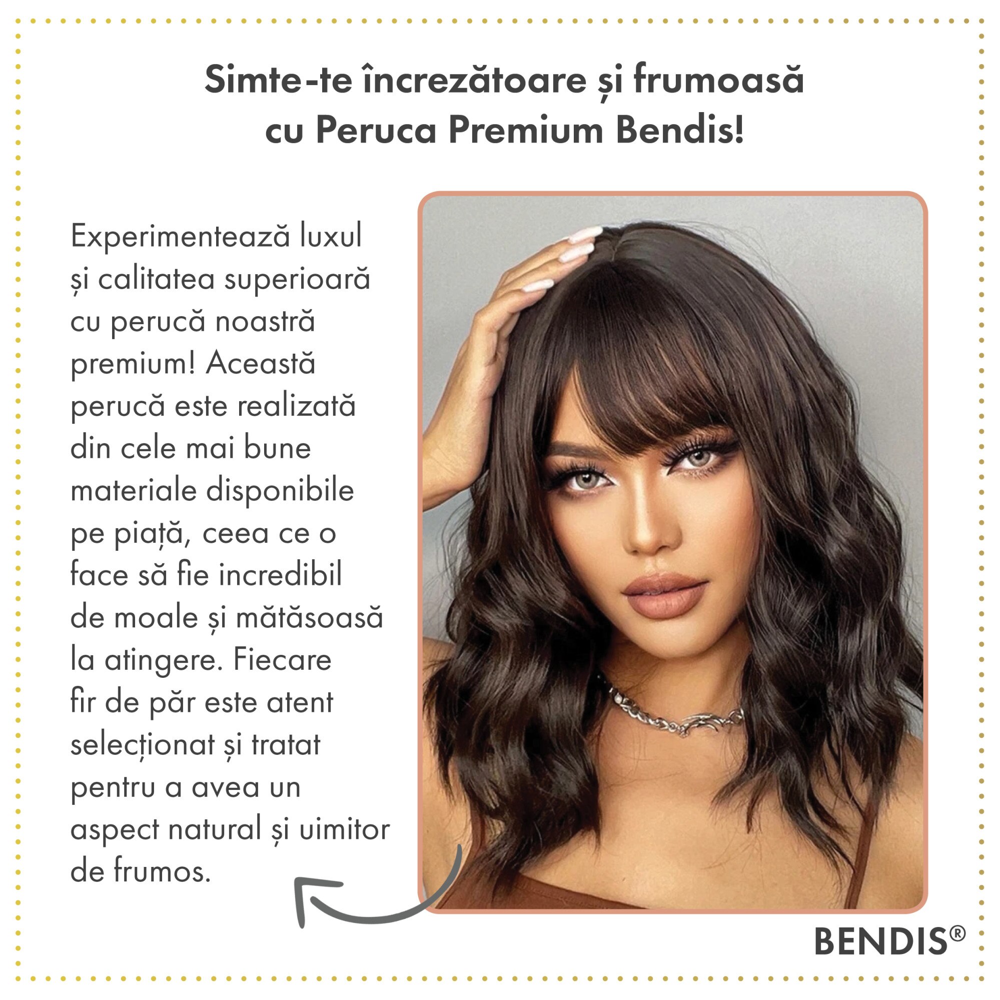 Peruca dama, culoarea Saten mediu natural, fibra Premium Futura Heat cu ...