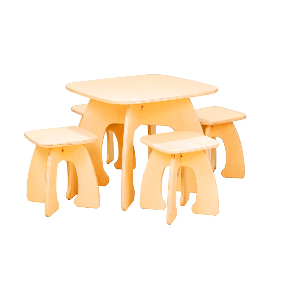 Set Transilvan, Honey, Masuta cu 4 scaunele, Pentru copii, 60x60x50 cm ...