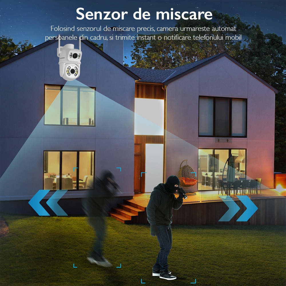 Camera de supraveghere dubla WIFI Loosafe® Master Eye, interior ...