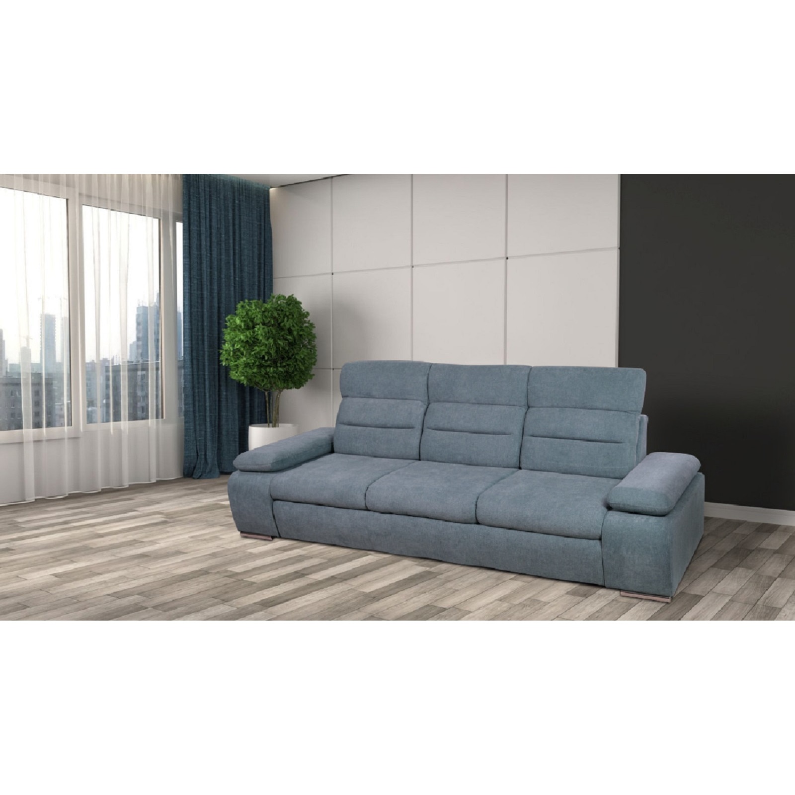 Canapea Sofastil, extensibila cu tetiere reglabile, Venus, Albastra ...