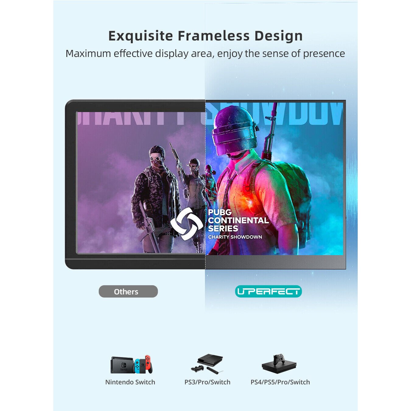 Monitor portabil, Uperfect, LCD, USB-C, 17.3 inchi, 1080P, 1920x1080 ...