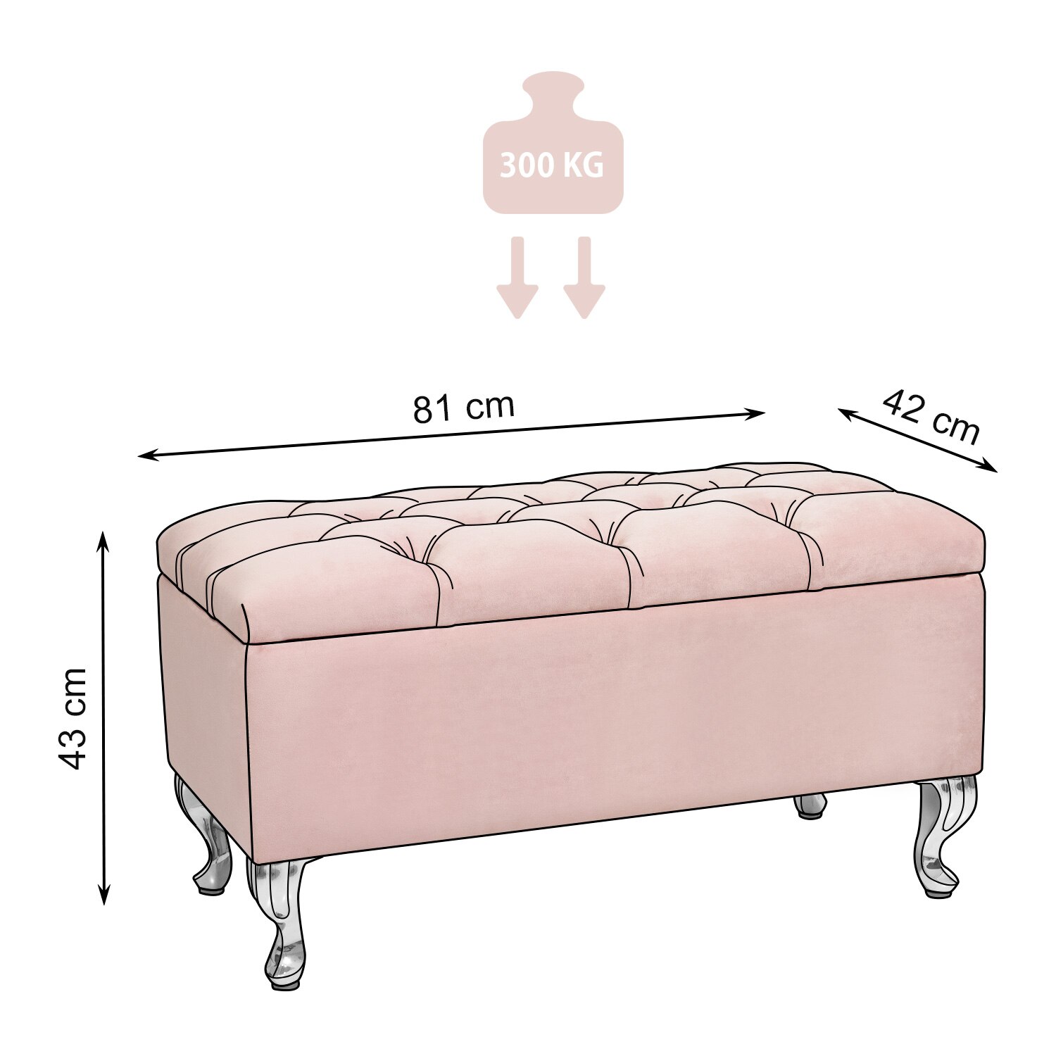 Bancheta cu spatiu de depozitare Modiano CR, Lordly, Velur matlasat ...