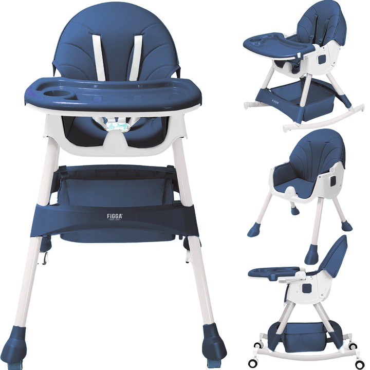 Scaun de masa bebe 4 in 1 FiGGA®, Varsta 6-72 luni, Scaun inalt pliabil ...