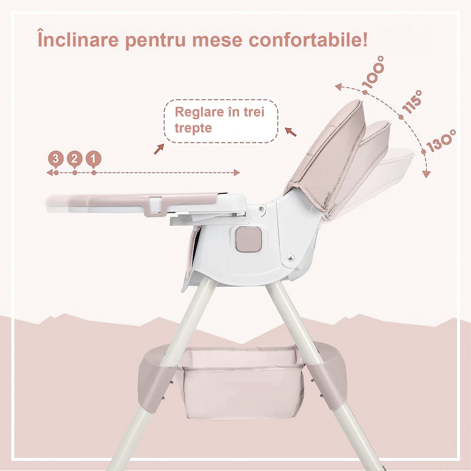 Scaun de masa bebe 4 in 1 FiGGA®, Varsta 6-72 luni, Scaun inalt pliabil ...