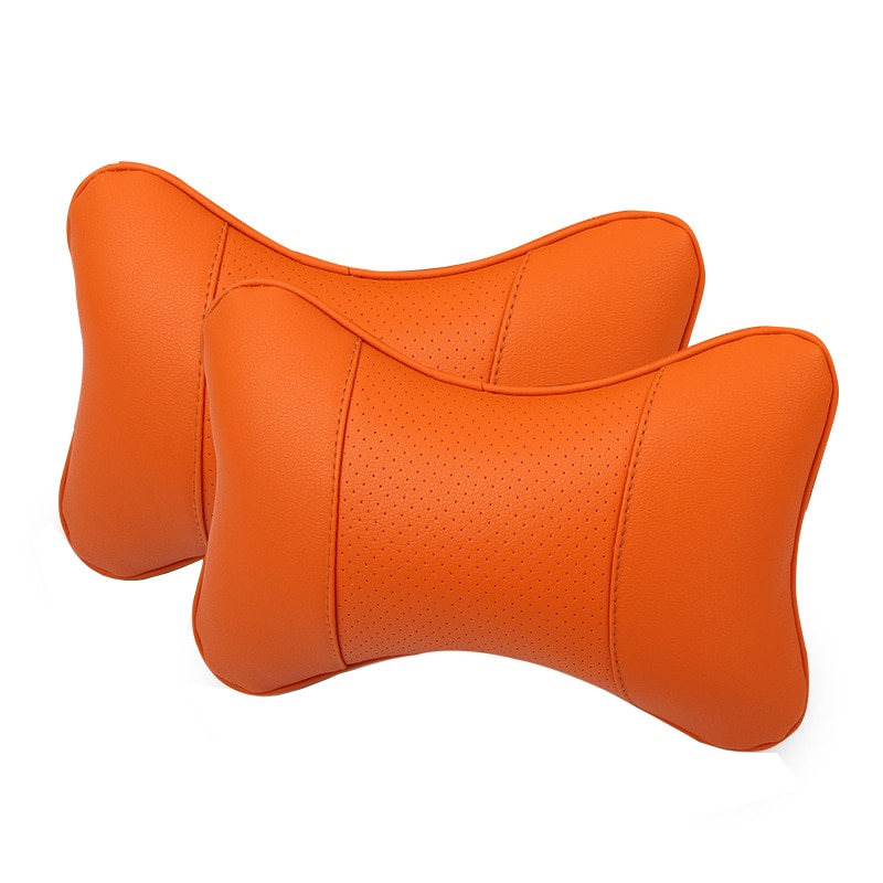 Set 2 perne auto pentru gat, cu prindere la tetiera, portocaliu - eMAG.ro