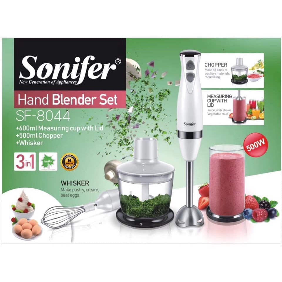 Set Blender 3 in 1 Sonifer SF-8044 cu putere 500W, Mixer vertical ...
