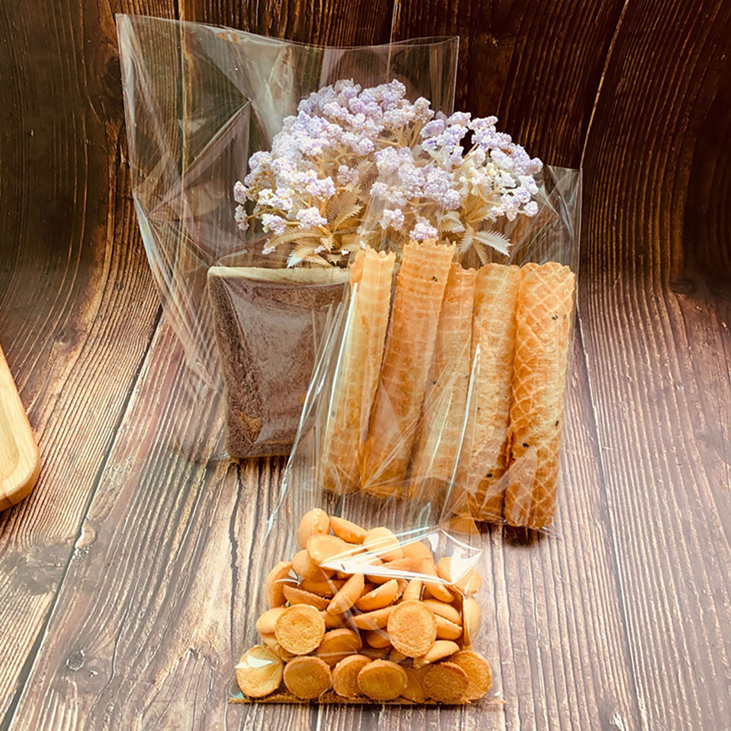 Set 100 pungi alimentare, Ronyes®, Plastic,12×17 cm, Transparent - eMAG.ro