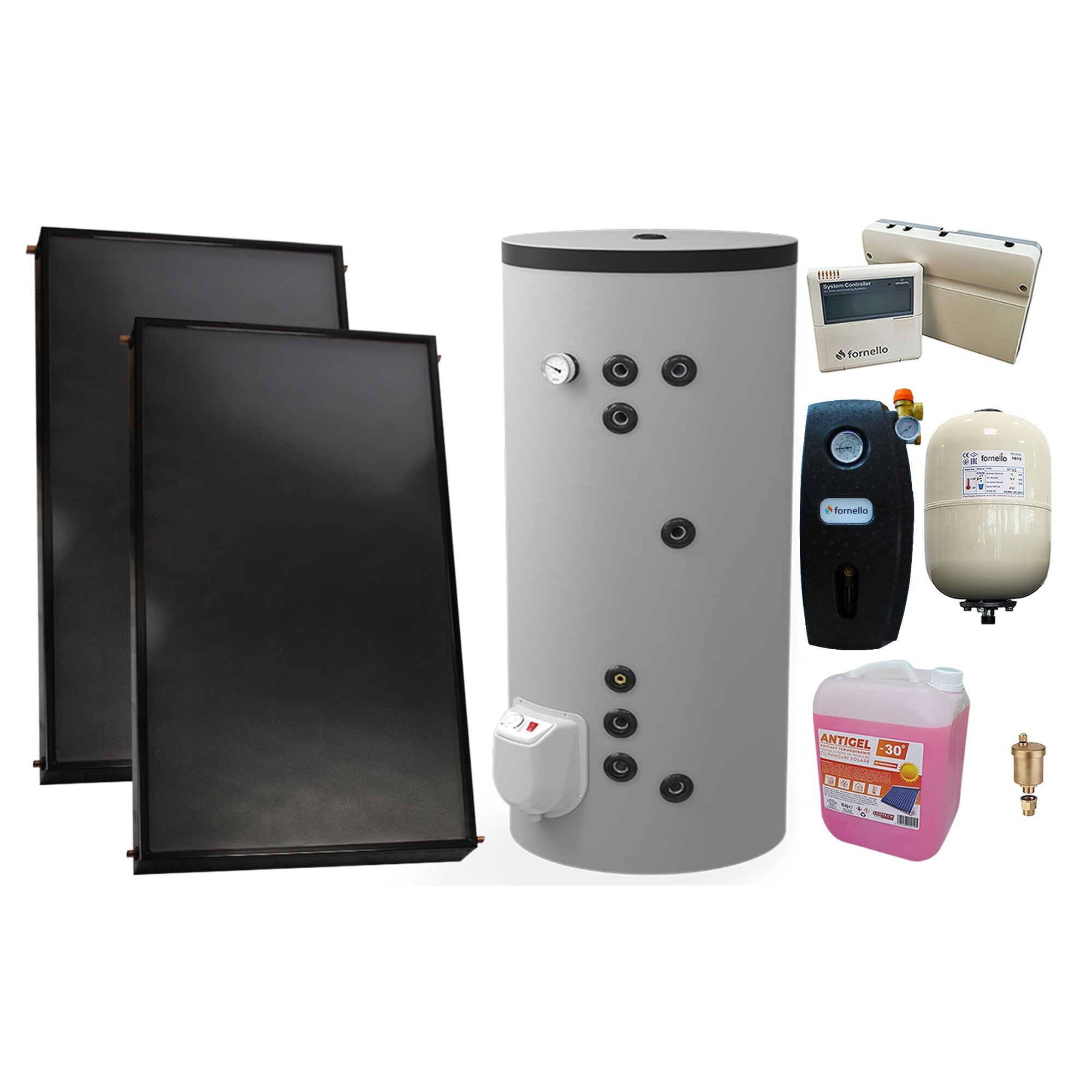 Set sistem solar presurizat, 2 x Panou solar plan Fornello 2.0 m² SPFP ...