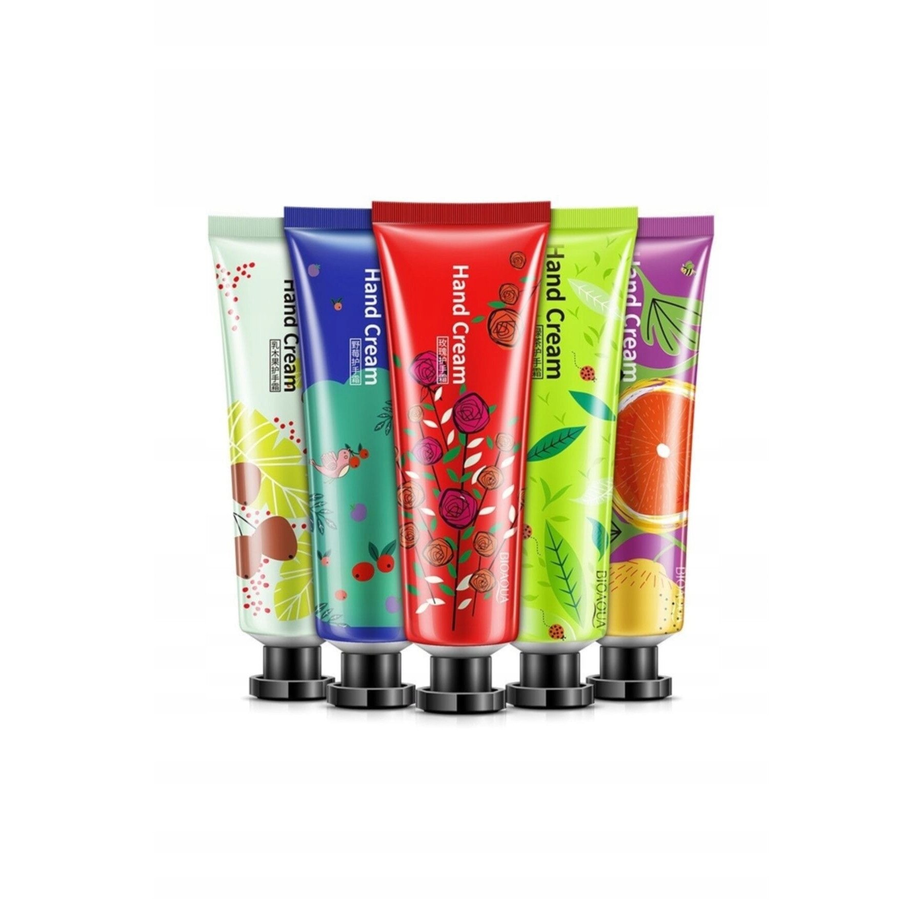 Set creme de maini cu fructe hidratante Bioaqua, 5x30g - eMAG.ro