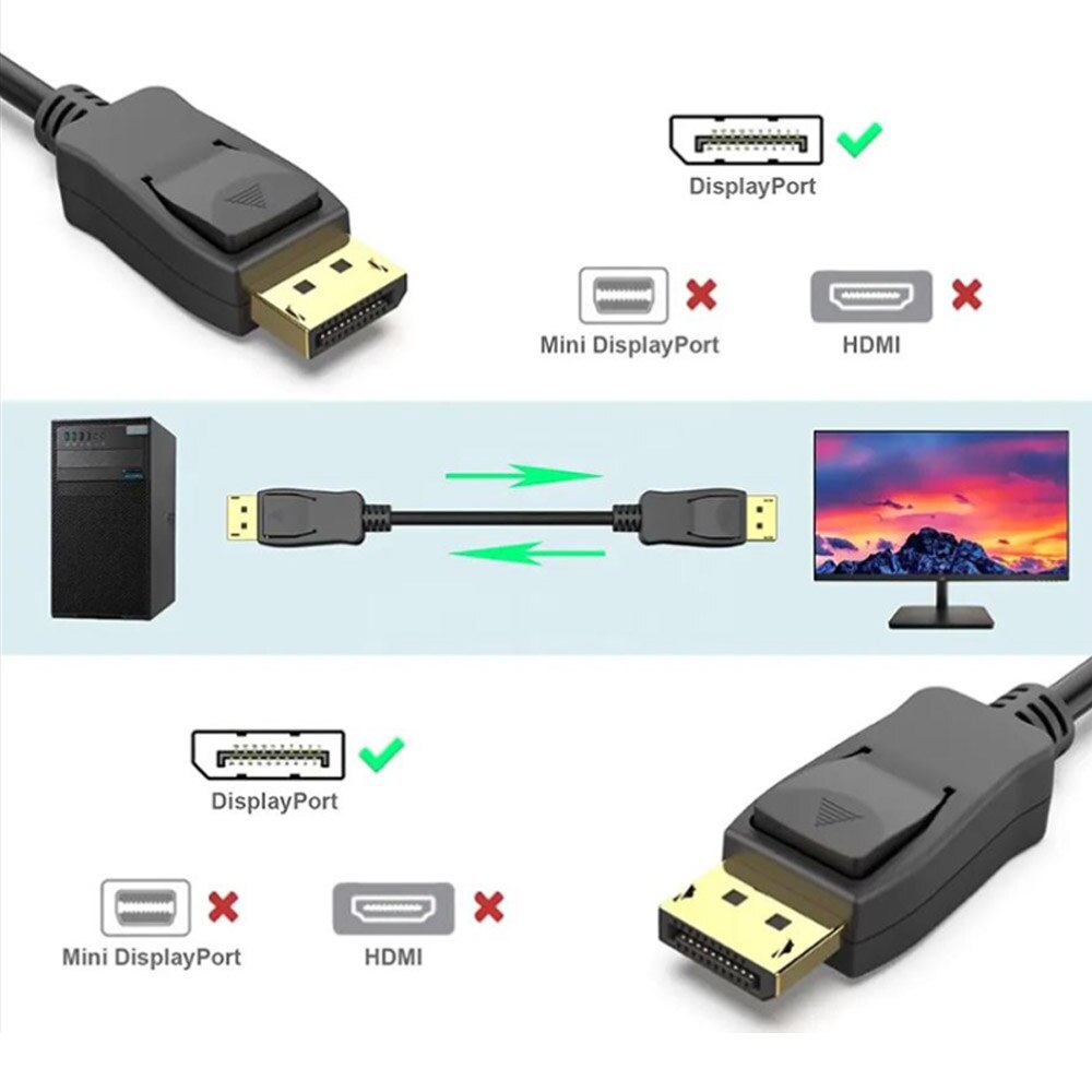 Cablu DisplayPort la DisplayPort, DP-DP, Clema Fixare, Rezolutie 4K ...