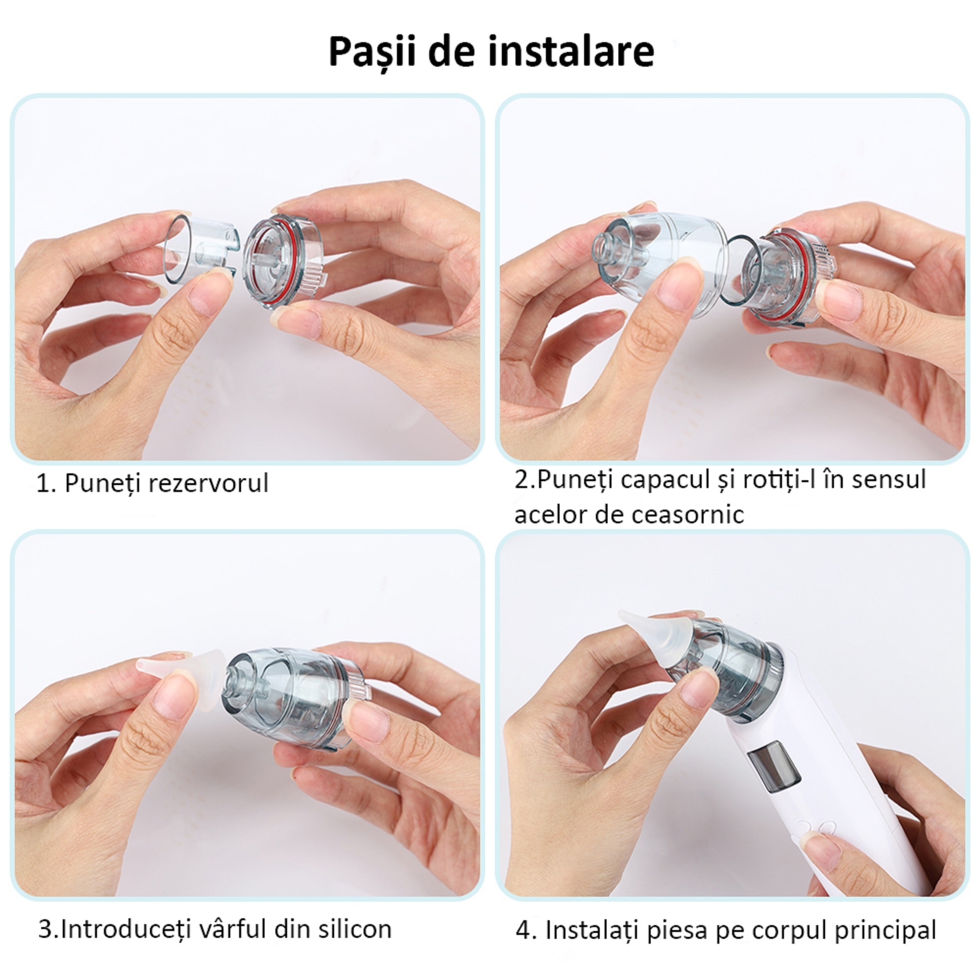 Aspirator Nazal Electric pentru Bebelusi si Copii Silentios, 3 Trepte ...