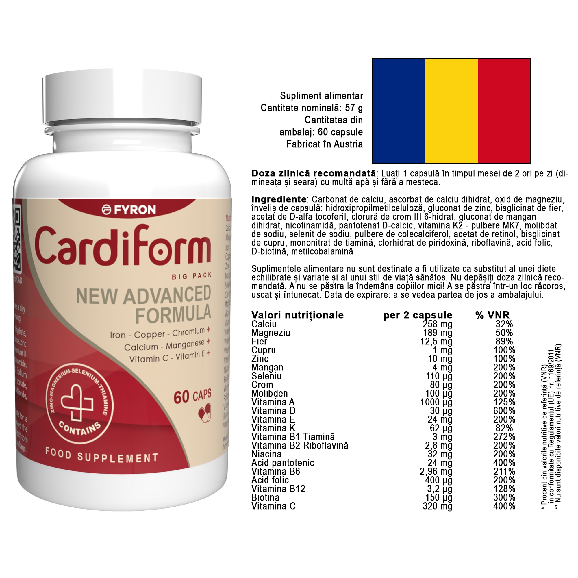 Cardiform, Fyron, 60 capsule, Multicolor - eMAG.ro