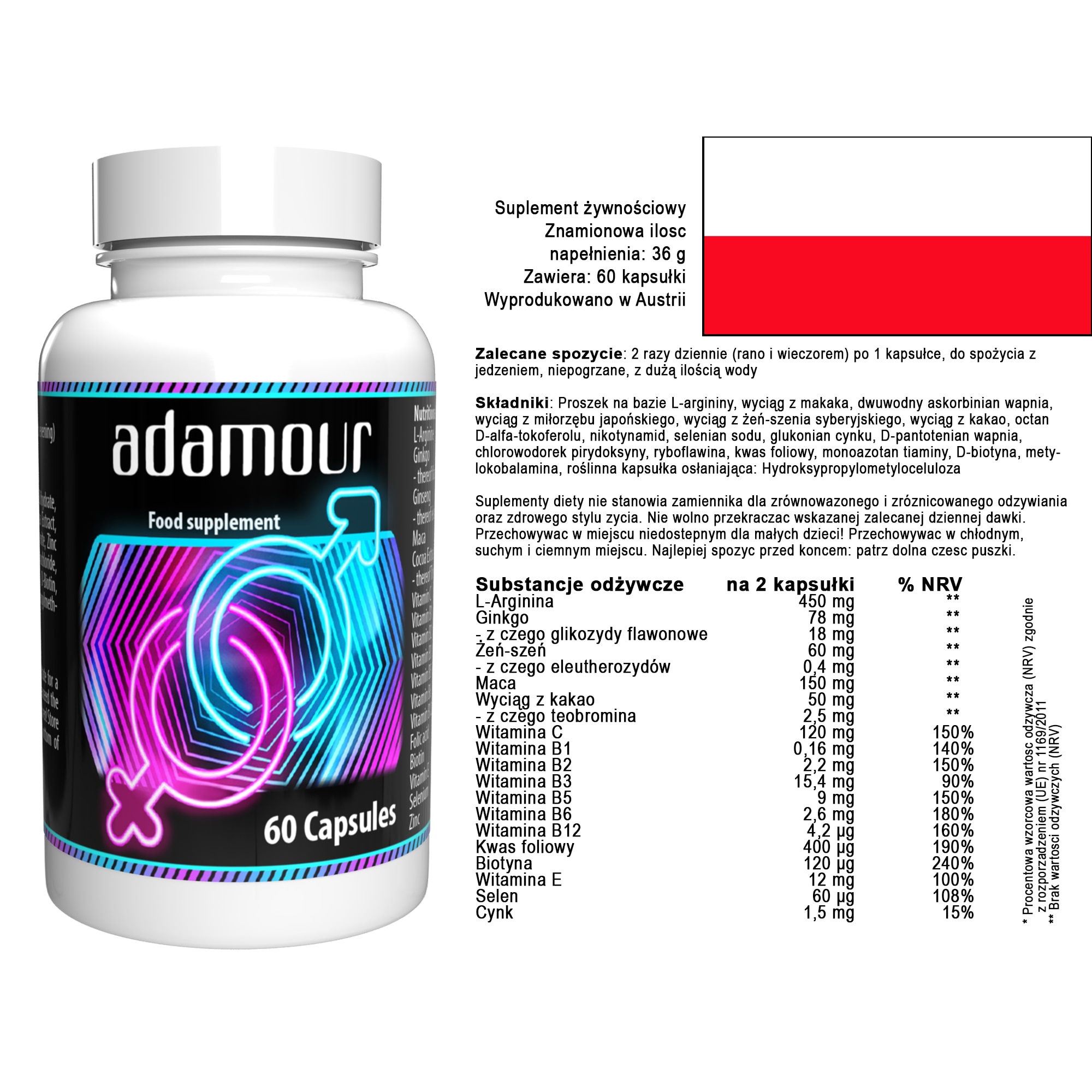 Adamour Forte, 60 kapszula, többszínű - eMAG.hu