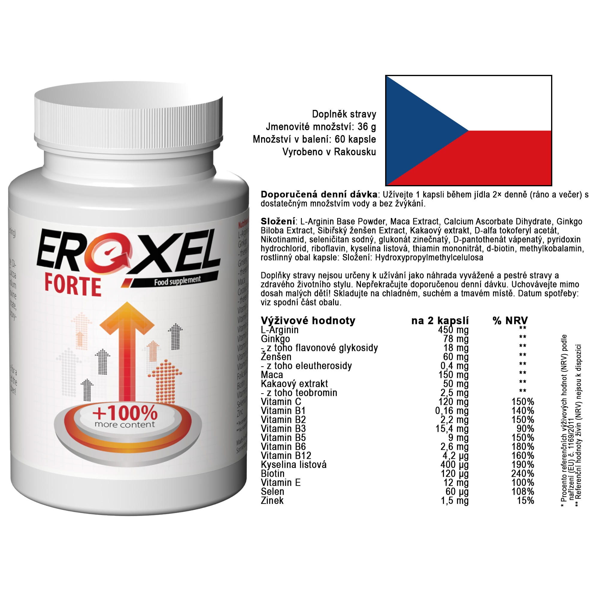 Eroxel Forte, 60 de capsule, Multicolor - eMAG.ro