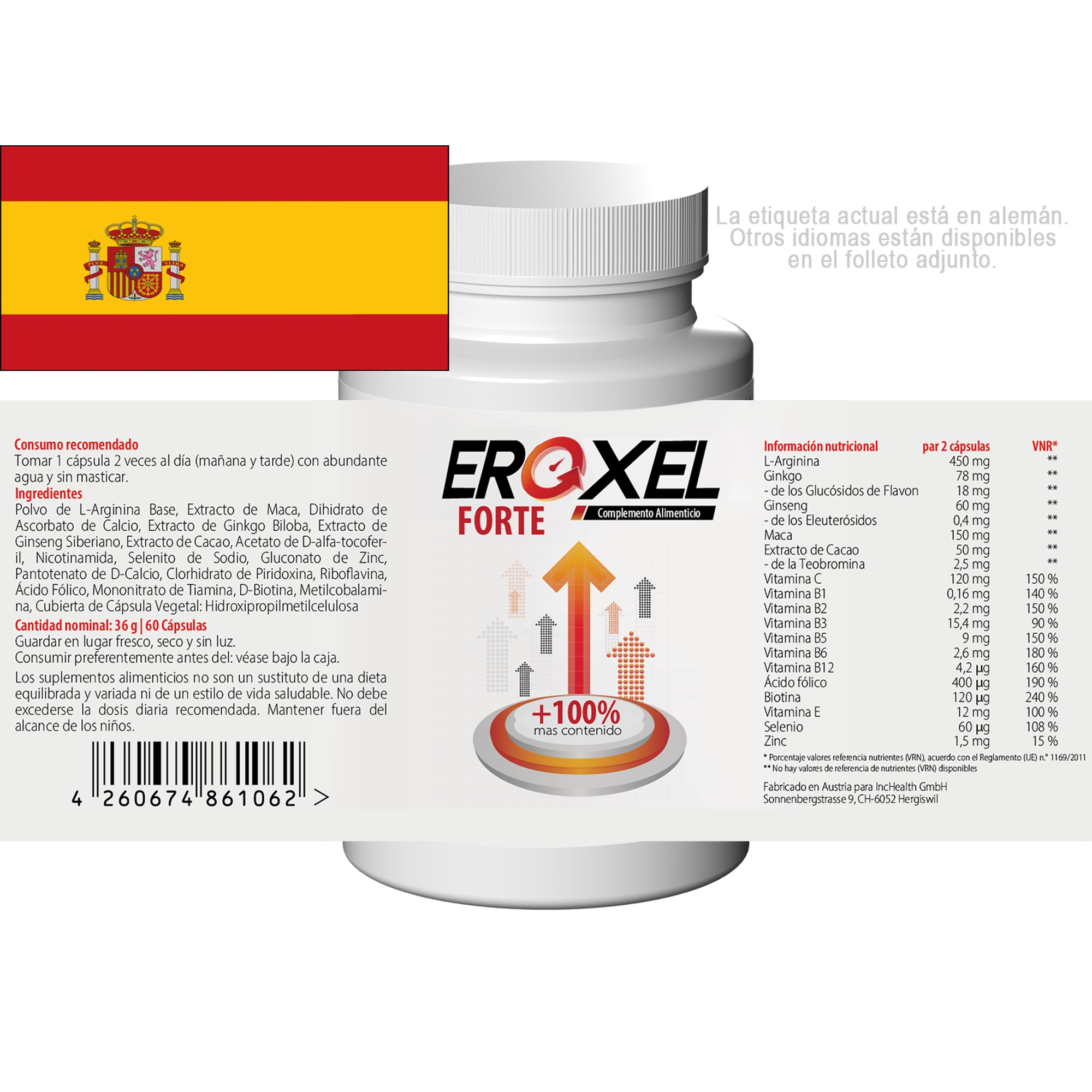 Eroxel Forte, 60 de capsule, Multicolor - eMAG.ro
