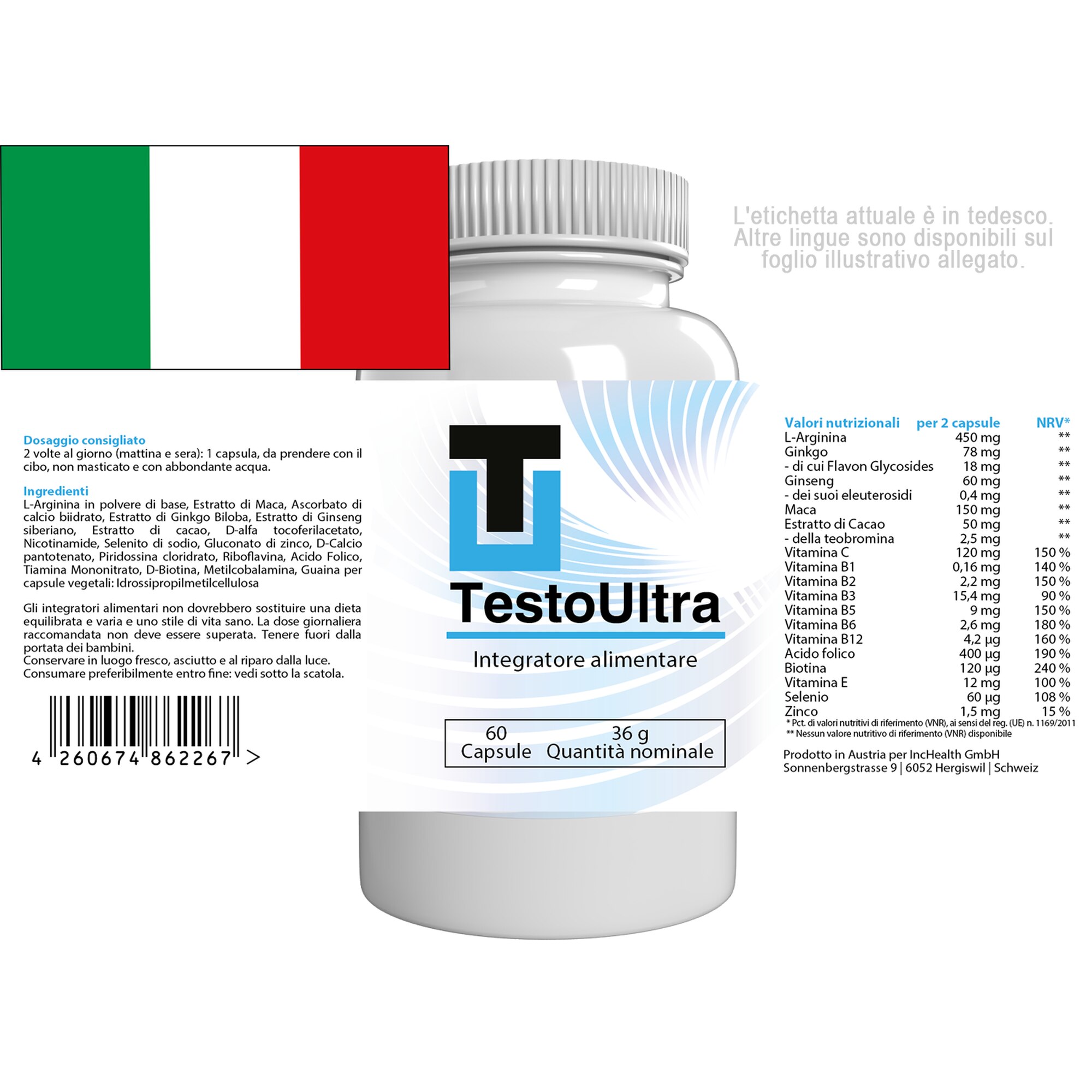 Testo Ultra, 60 капсули, многоцветни - eMAG.bg
