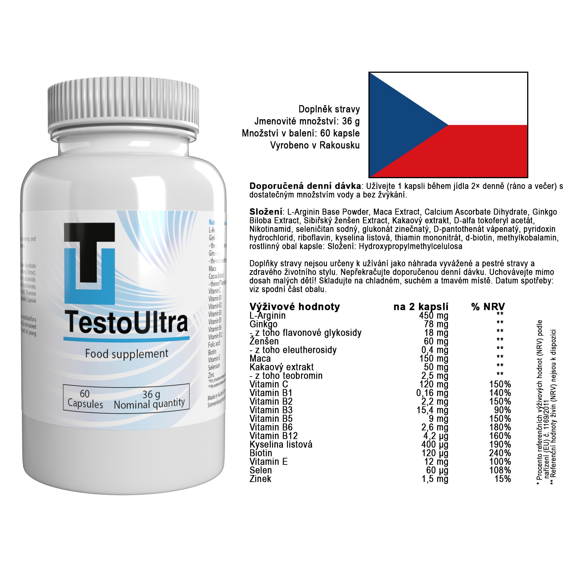 Testo Ultra, 60 капсули, многоцветни - eMAG.bg