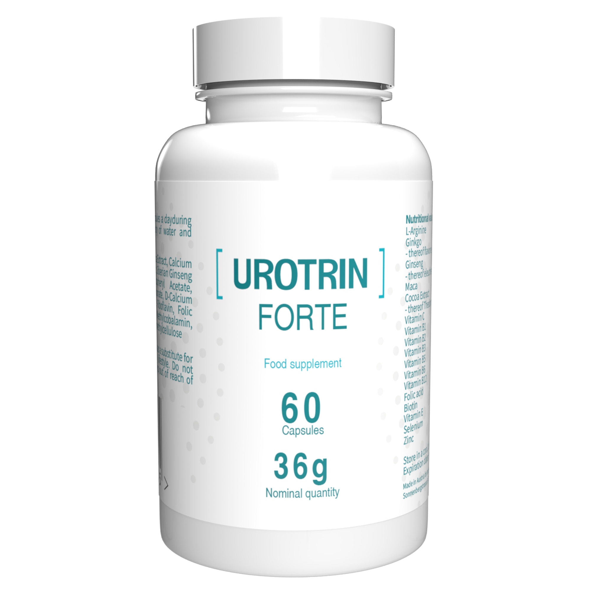 Хранителна добавка Urotrin Forte, 60 капсули, Бяло/Синьо - eMAG.bg