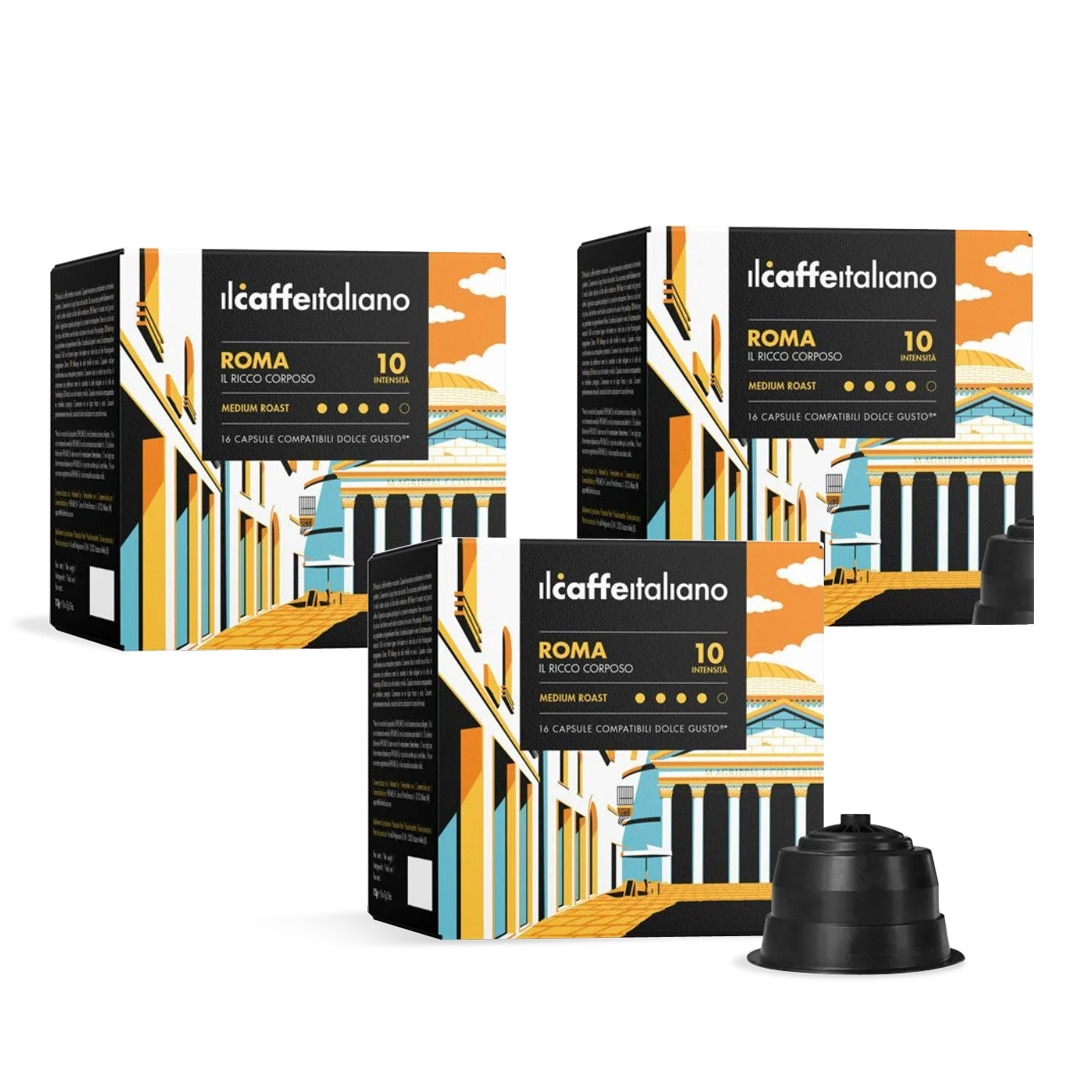 Комплект от 3 капсули il caffe italiano Roma, съвместими с Dolce Gusto ...