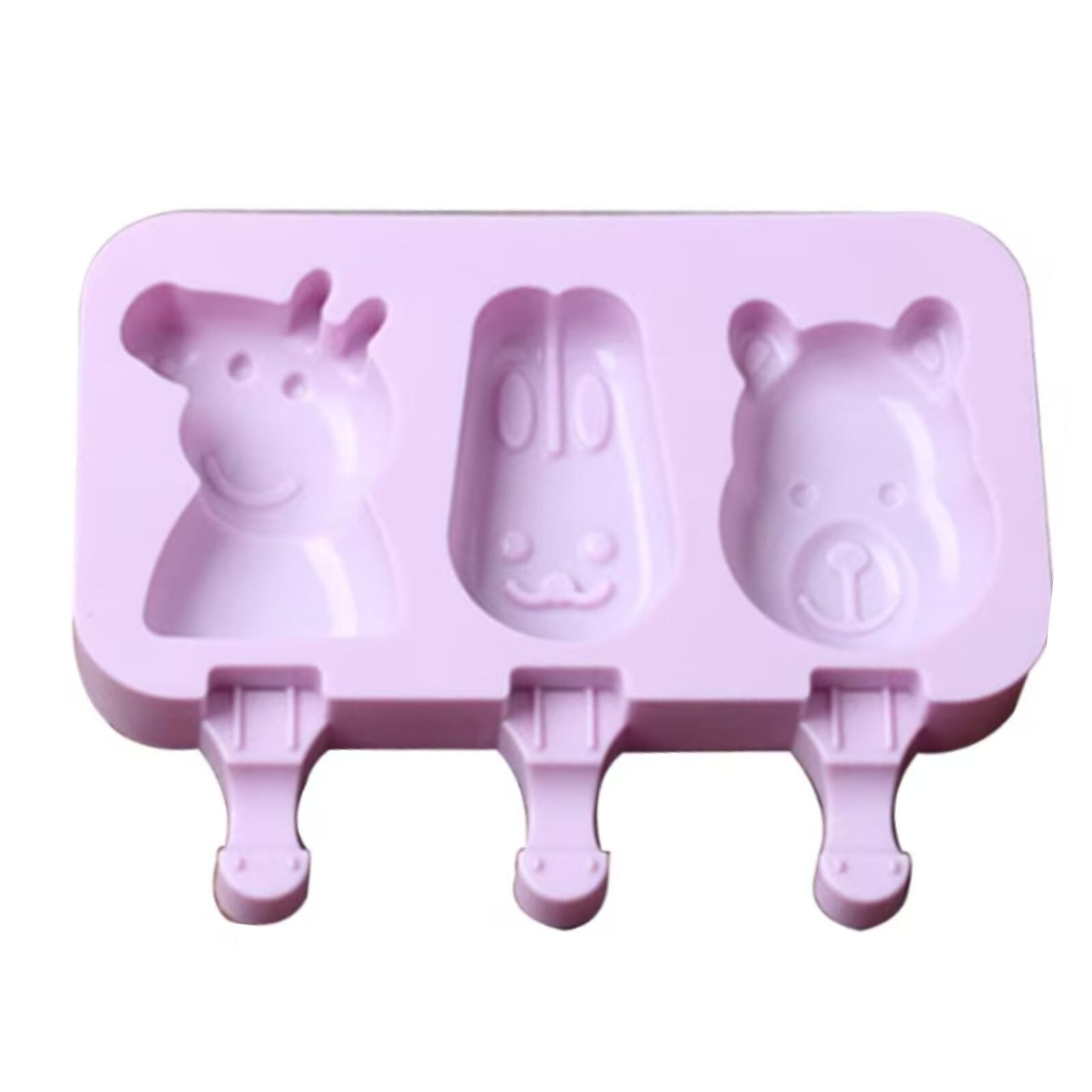 Forma de inghetata din silicon, Purcelusa Peppa Pig, Urs, Iepure, 3 ...