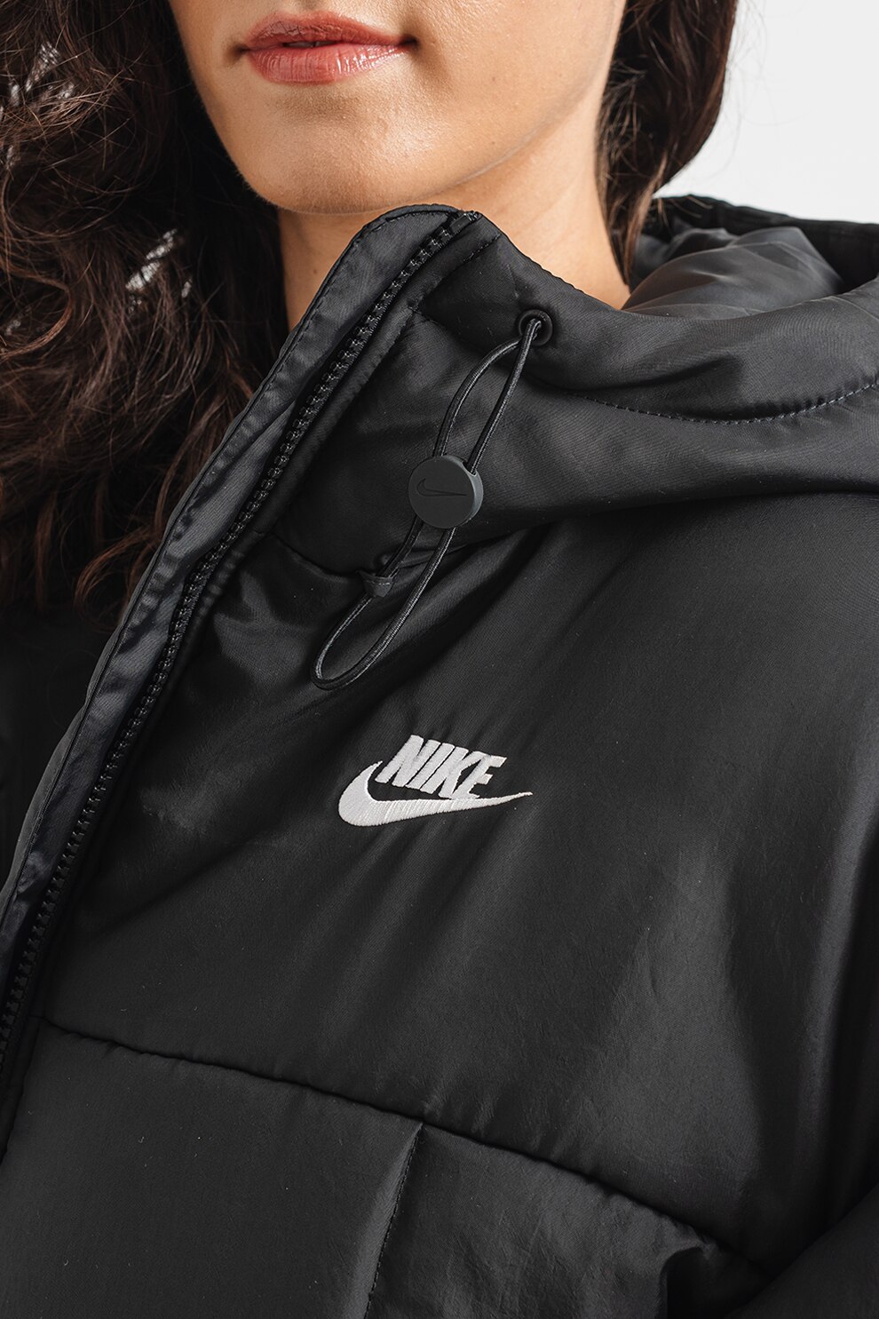 NIKE, Geaca lunga cu aspect matlasat - eMAG.ro