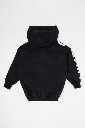 Nike, Hanorac supradimensionat cu imprimeu logo si fermoar, Negru, Alb ...