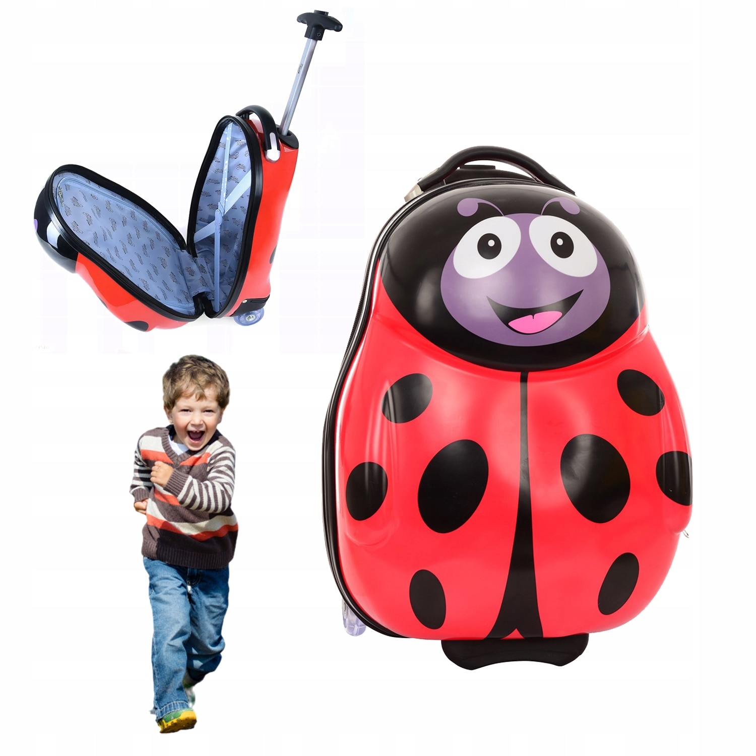 Troler pentru copii, ABS/Policarbonat, 40l, Rosu - eMAG.ro