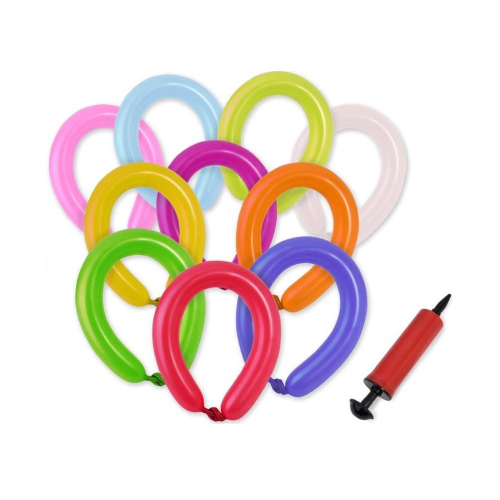 Pachet 10 baloane pentru modelaj colorate cu pompa manuala - eMAG.ro