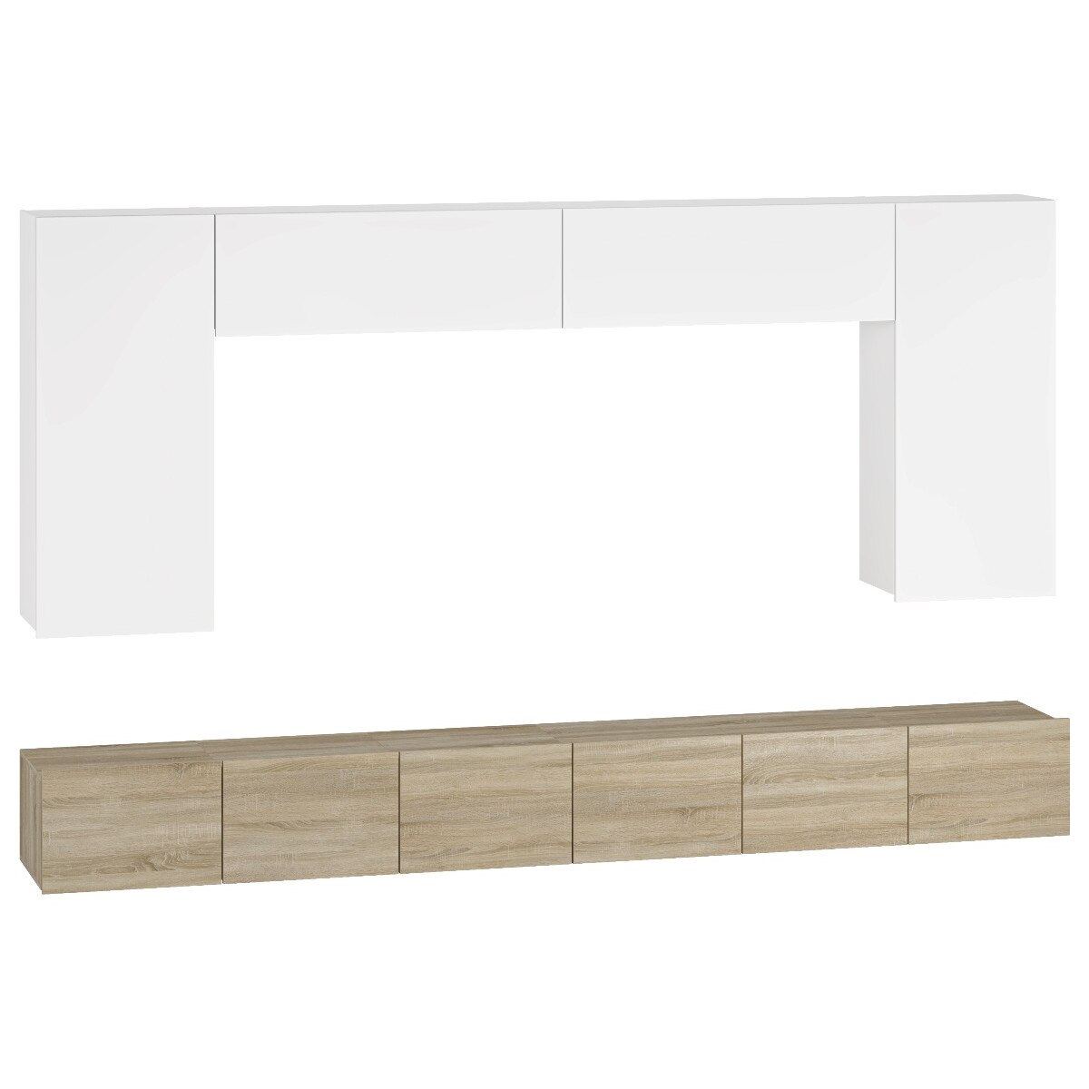 Perete viu, nabbi, Mellby 300, stejar sonoma / alb - eMAG.ro