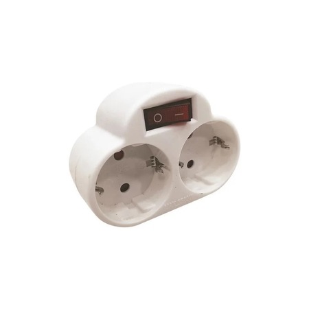 Stecher dublu liniar, cu intrerupator, 16A, 220-240V, IP20, Eurolamp ...