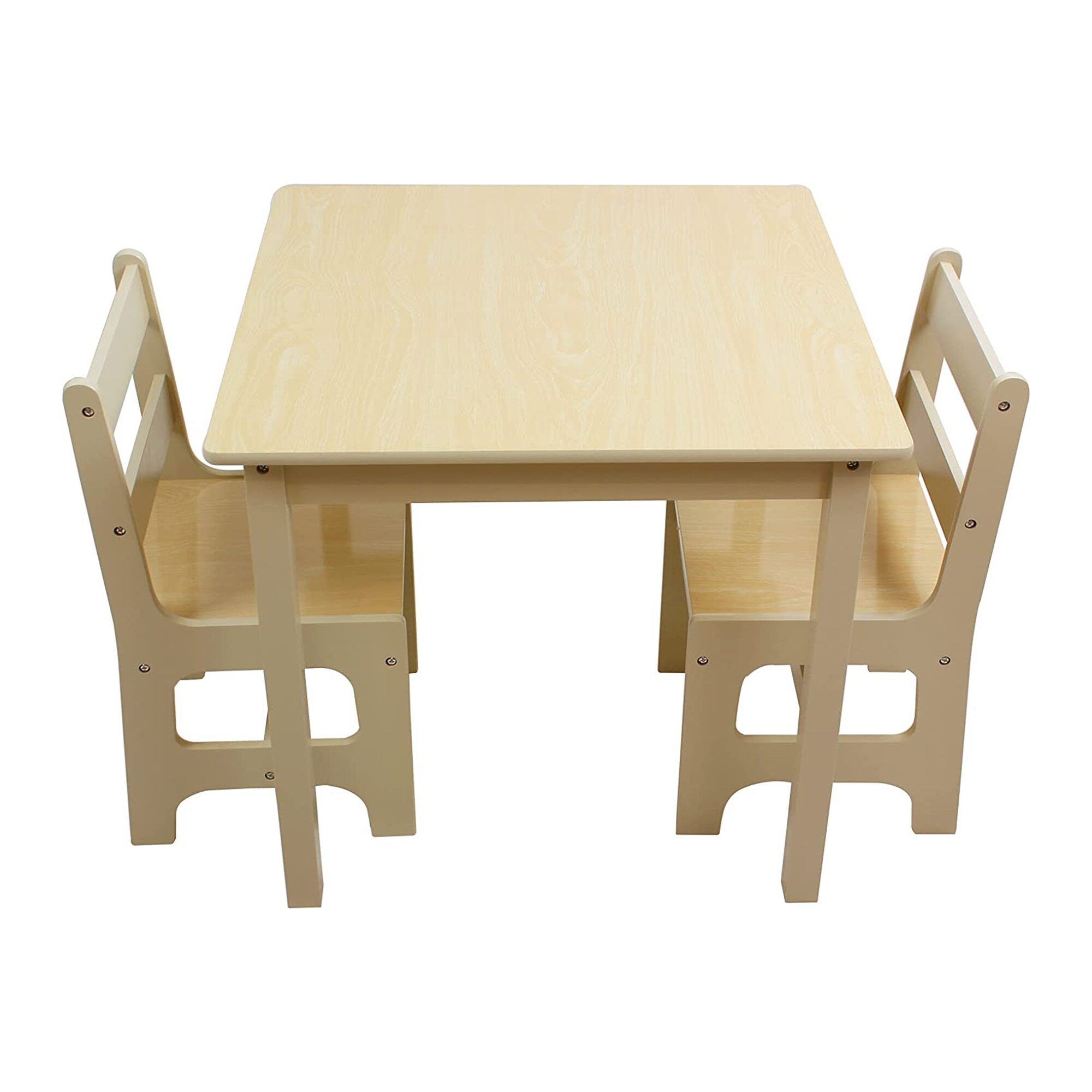 Masa Copii cu 2 Scaune GINGER HOME, Set Din Lemn, pentru Studiu, Joaca ...