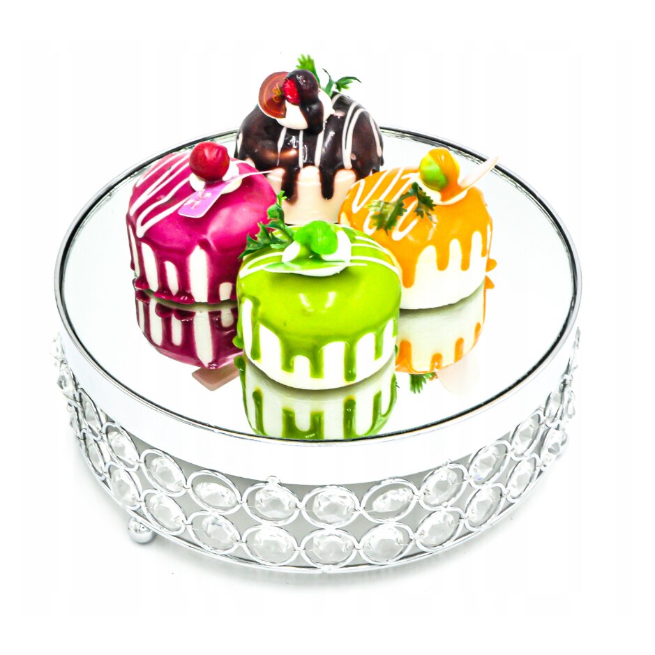 Platou tort, Domex Decor, Cristal, 20 cm, Oglinda - eMAG.ro