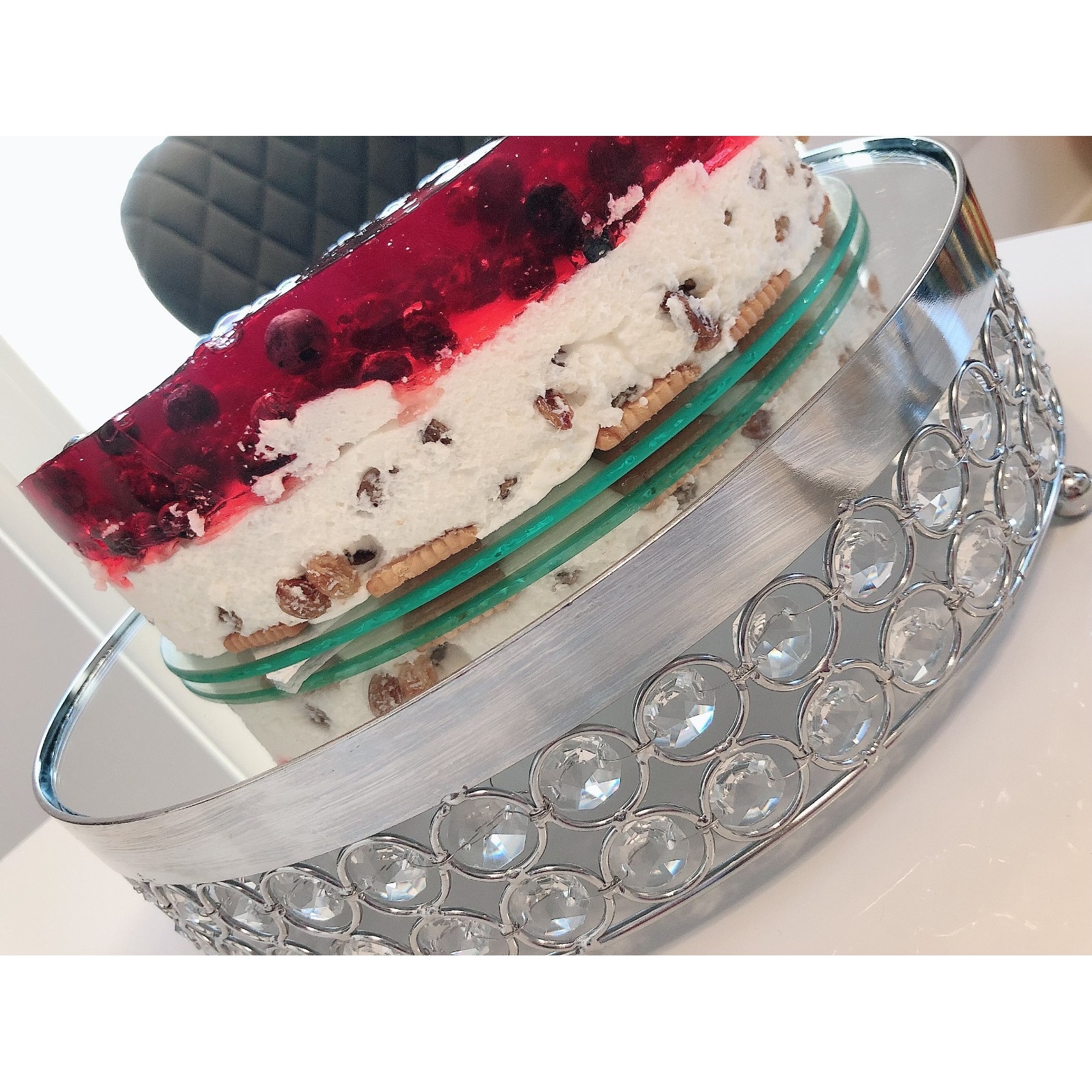 Platou tort, Domex Decor, Cristal, 30 cm, Oglinda - eMAG.ro