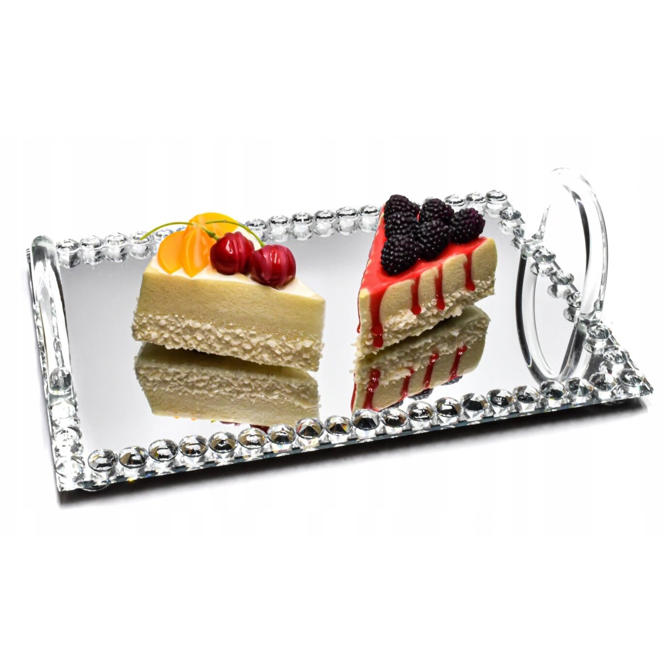 Tava servire Glamour, Domex Decor, Sticla, 30 x 20 cm, Oglinda - eMAG.ro