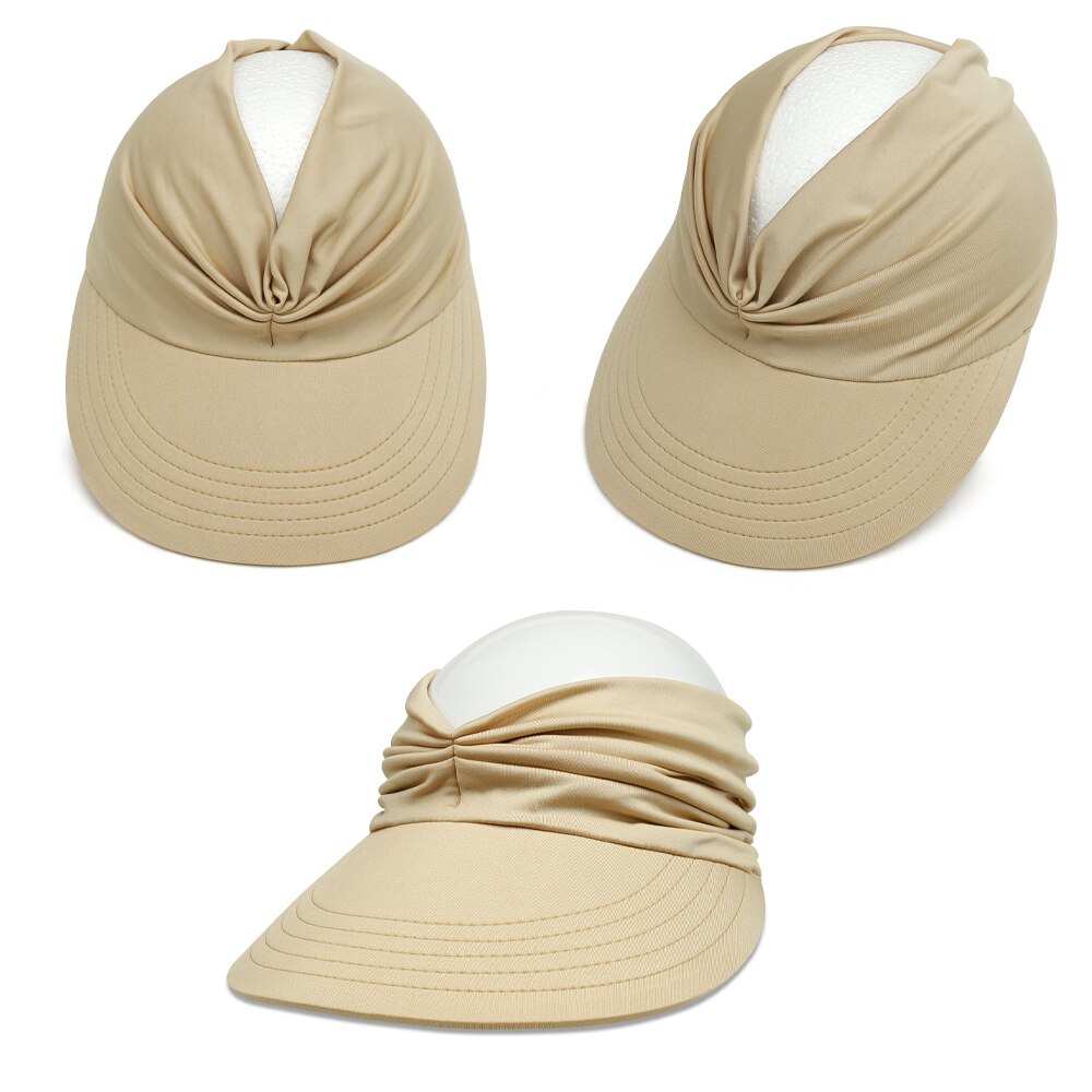 Sapca de soare dama, Poliester/Spandex, Bej, 58cm - eMAG.ro